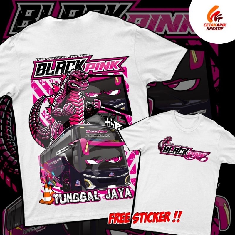 Jual (free sticker+ganci)KAOS BUS TUNGGAL JAYA BLACKPINK STROBO MATA ...