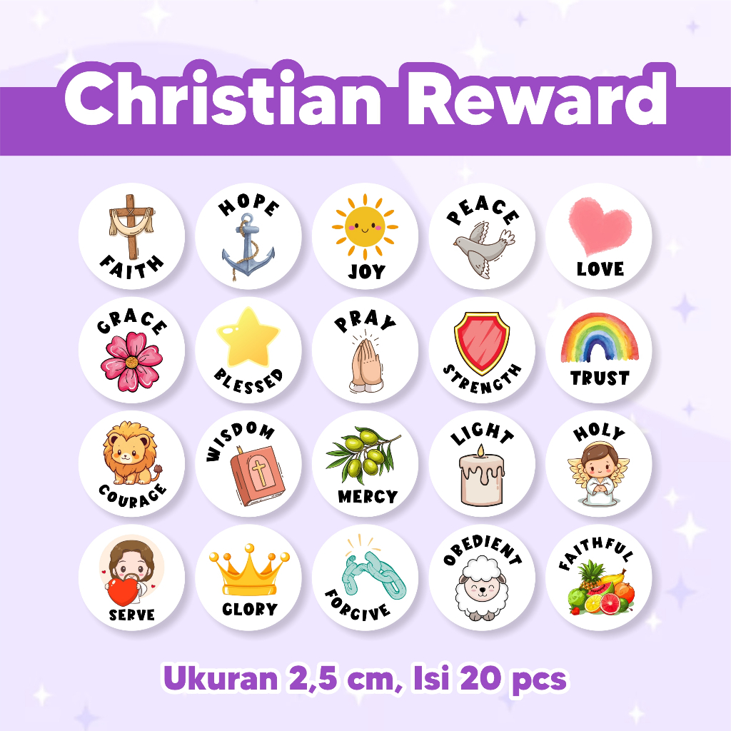 Jual 20 Pcs Faithful Reward Sticker / Stiker Reward Kristen Inspirasi ...