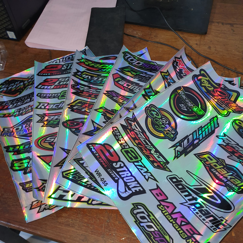 Jual Stiker Pack Racing Motor Vinyl Hologram Waterproof anti air untuk ...