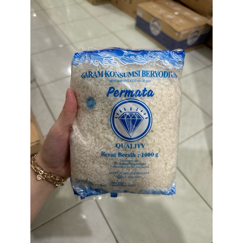 Jual Garam Kasar Cap Permata 1kg | Shopee Indonesia