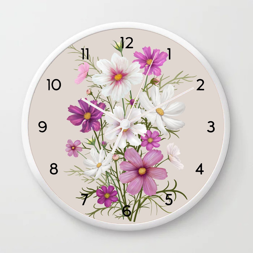 Jual Jam dinding bunga cantik retro hiasan dinding jam senyap cocok ...