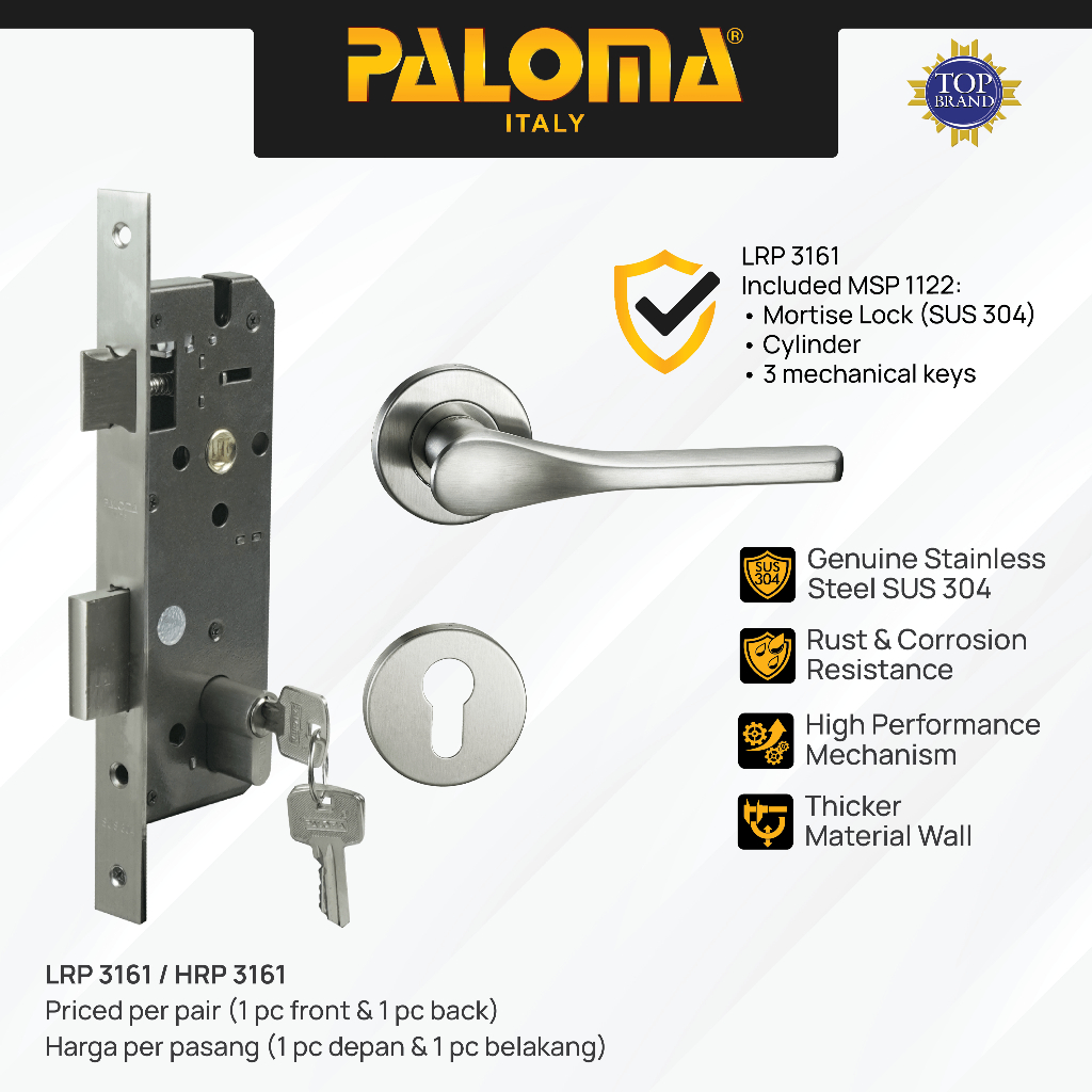 Jual PALOMA Gagang Pintu Door Handle Pintu Roses Lever Engkol Pisah ...