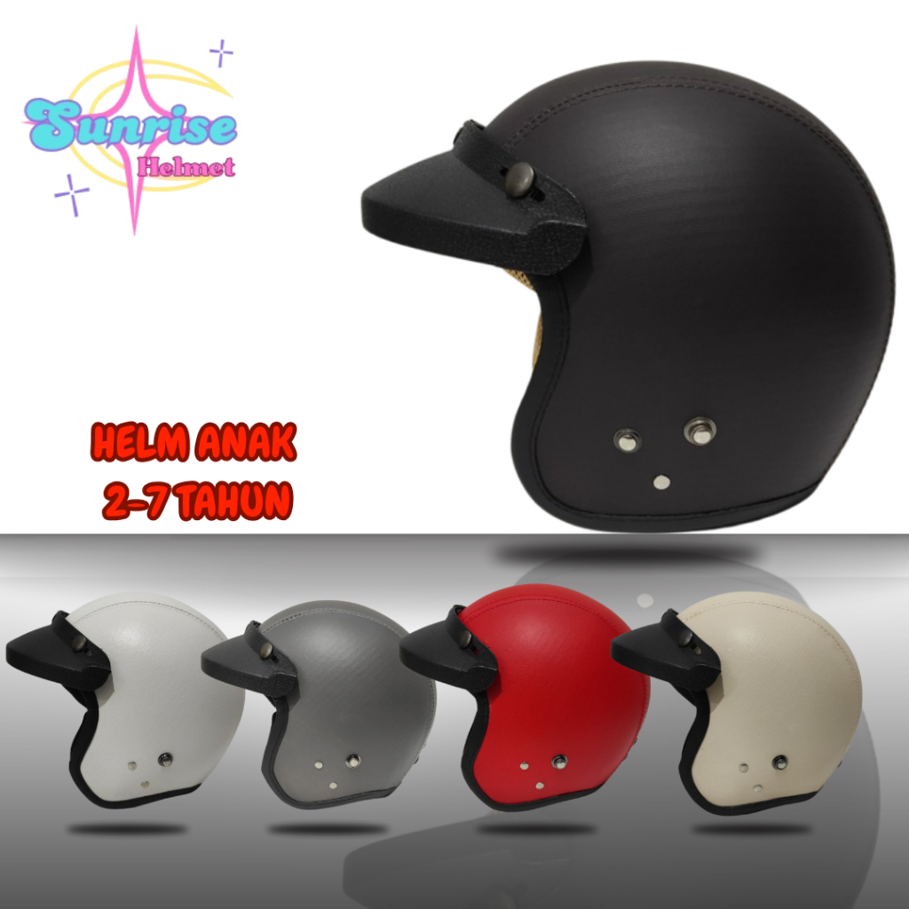 Jual helm anak bogo anak retro usia 2 3 4 5 6 tahun polos model carglos ...