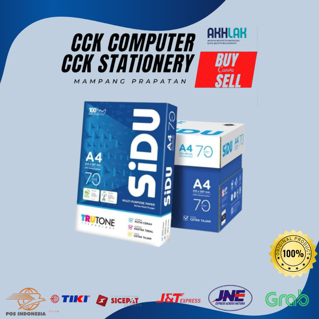 Jual kertas HVS A4 70Gsm SIDU 1 RIM | Shopee Indonesia