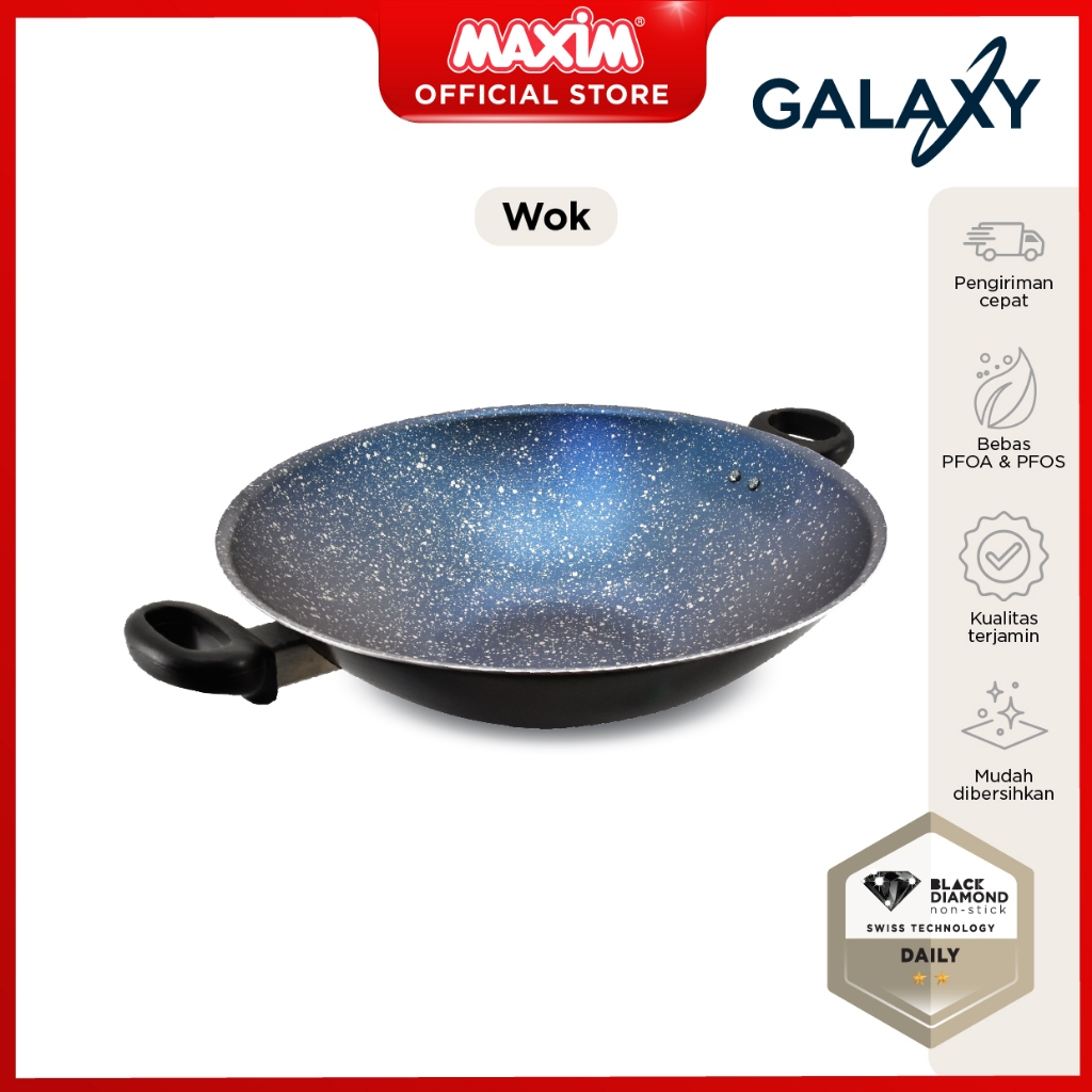 Jual Maxim Galaxy Wajan Anti Lengket Teflon 30cm Wok | Shopee Indonesia