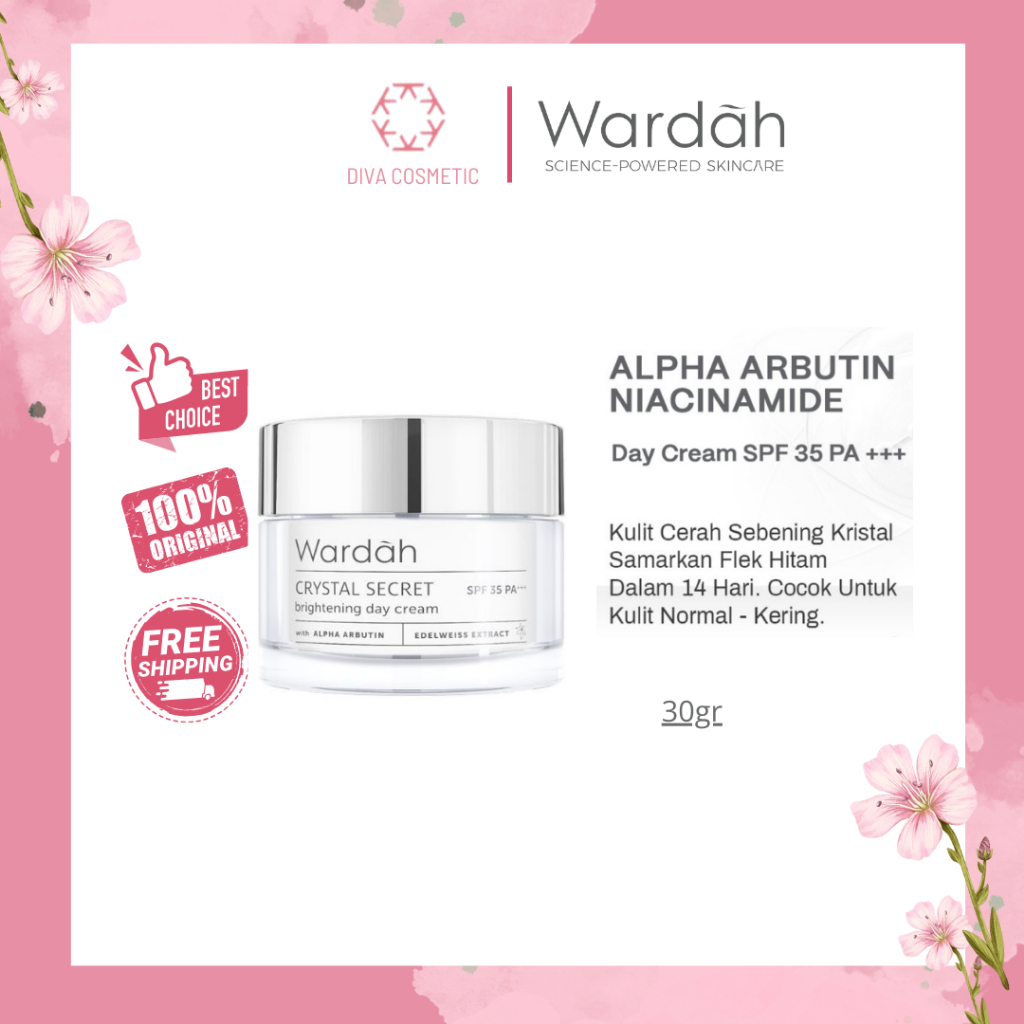 Jual DIVA - Wardah Crystal Secret a - Arbutin 5% niacinamide SPF 35 PA ...