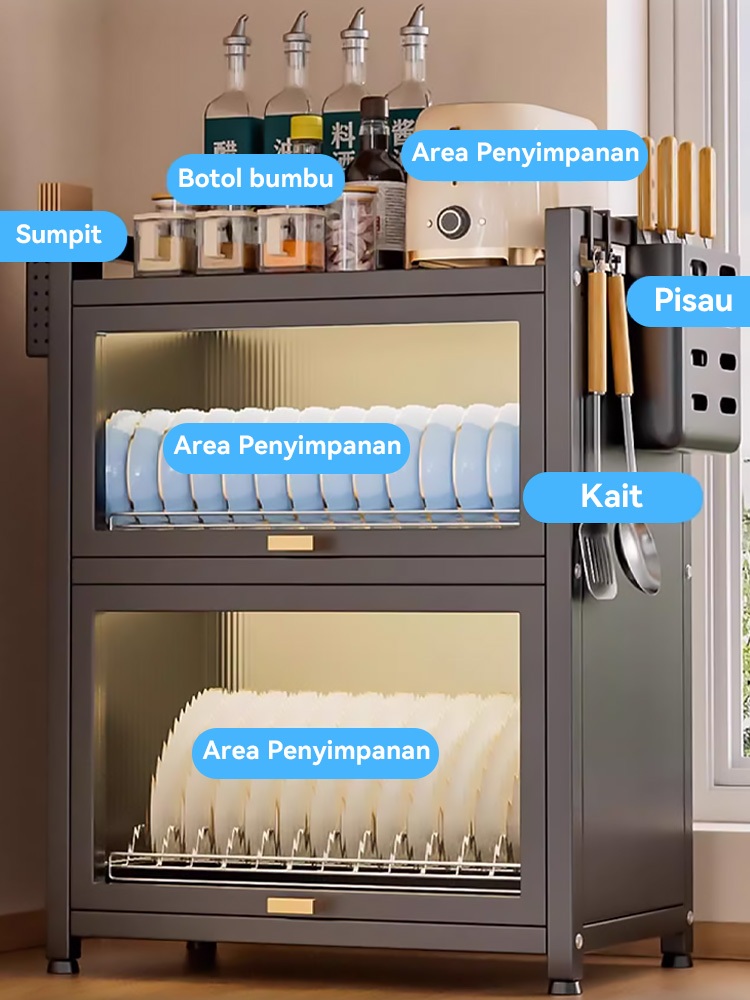 Jual Rak Piring Tertutup Rak Cuci Piring Stainless Pengering Piring ...