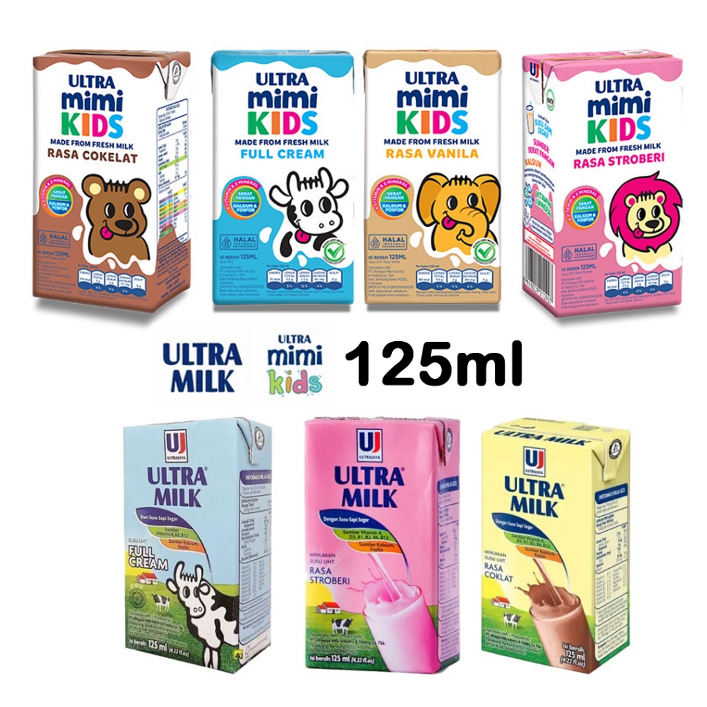Jual ULTRAJAYA 125mL ultra Mimi kids susu UHT | 125 mL ultra milk | Shopee Indonesia