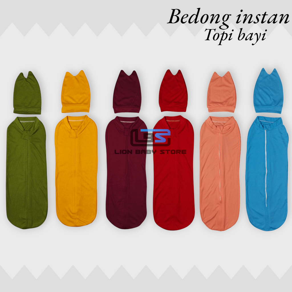 Jual Bedong Instan Bayi baru Lahir Terbaru Resleting Tambah Topi baby ...