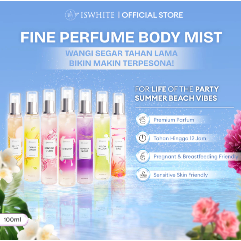Jual ISWHITE Perfume Body Mist | Fine Perfume Body Mist 100ml - Parfum Badan dengan Wangi yang ...