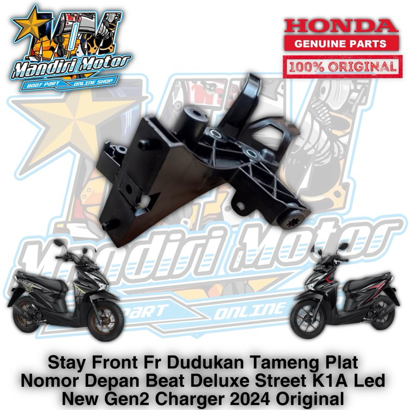 Jual Stay Front Fr Dudukan Tameng Lampu Plat Nomor Depan Honda Beat New Deluxe Street Led New ...