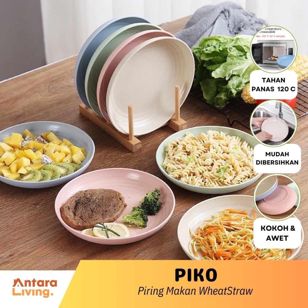 Jual ANTARA - Piring Plastik Murah Piring Makan Plate Saji Bulat Gandum ...