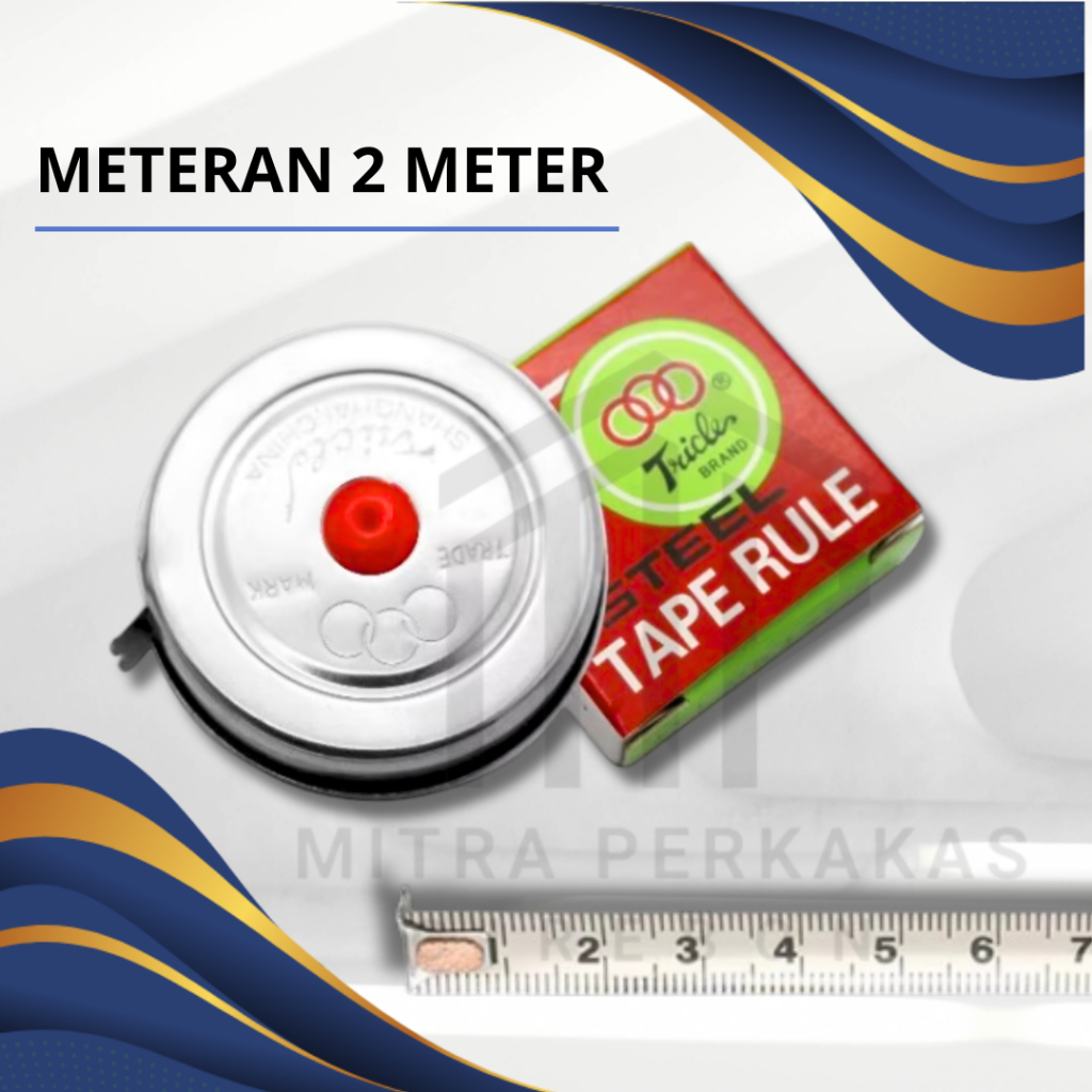 Jual Meteran 2 Meter Stainles Bulat Jengkol Steel Tape Rule 2M Murah ...
