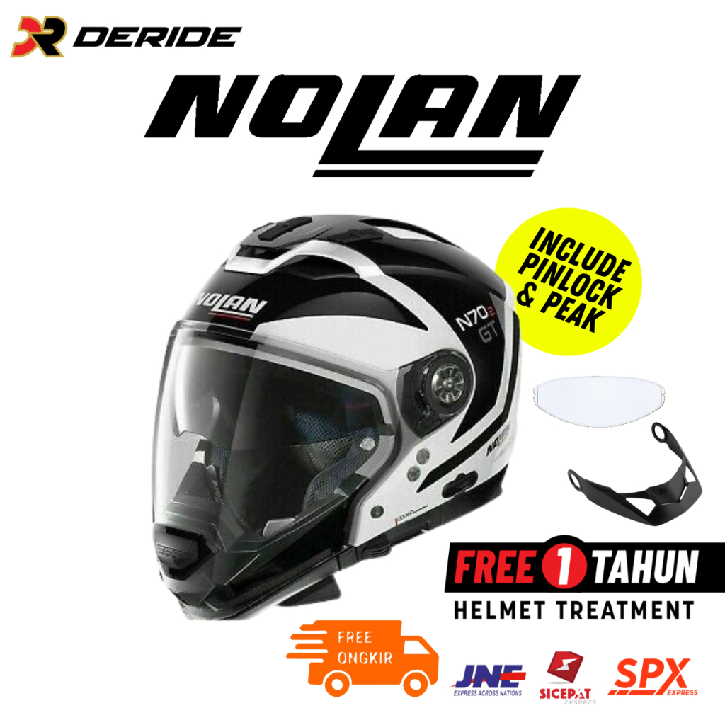 Jual Nolan N70.2 GT Glaring N-Com 049 Metal White Crossover SNI ...