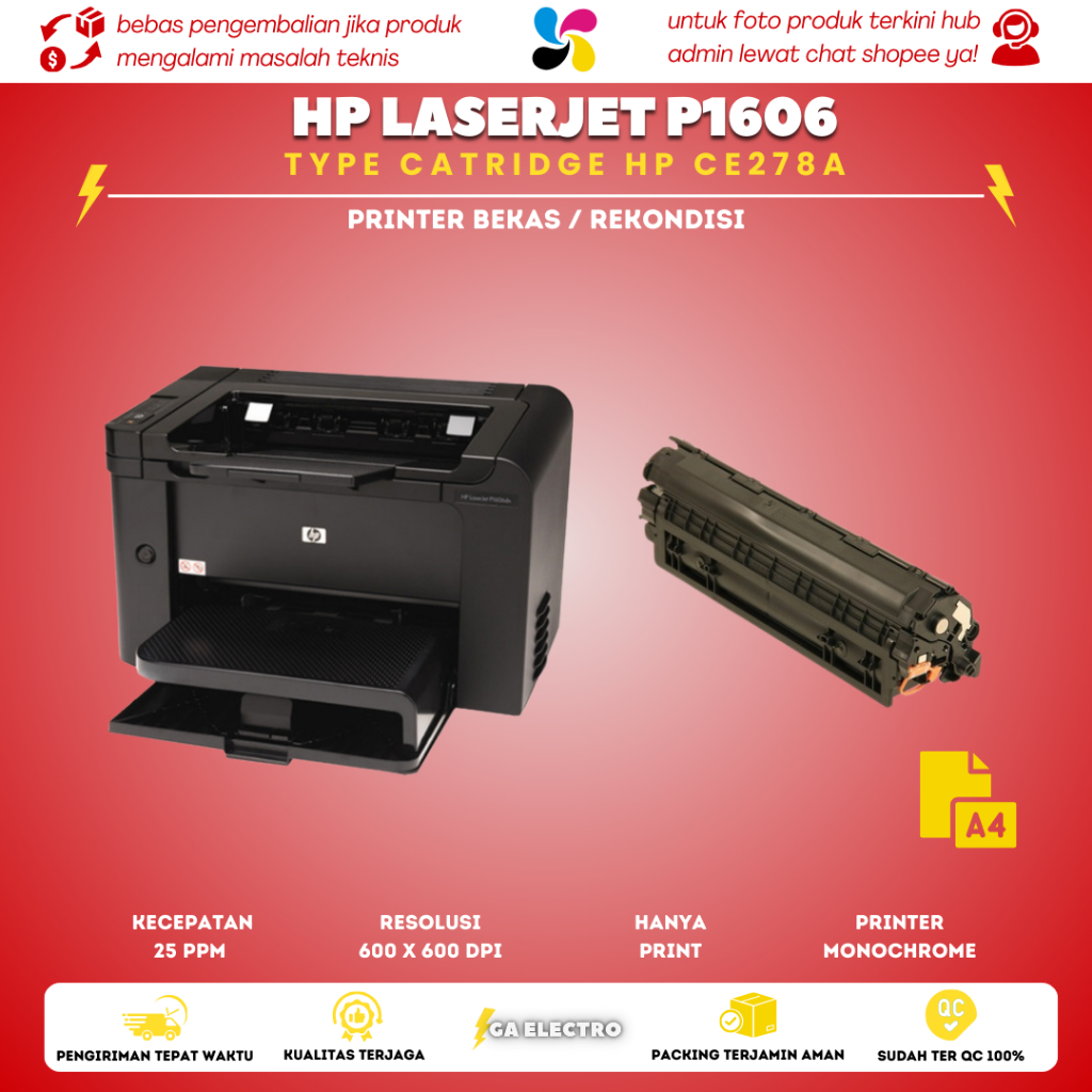 Jual printer hp LaserJet p1606 bekas siap pakai murah berkualitas ...