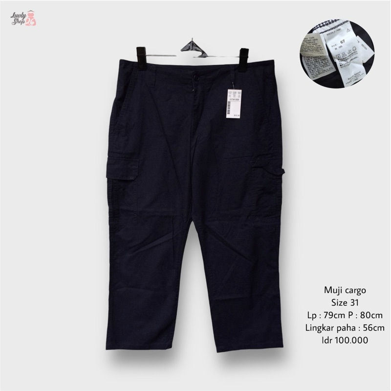 Jual MUJI celana cargo navy | Shopee Indonesia