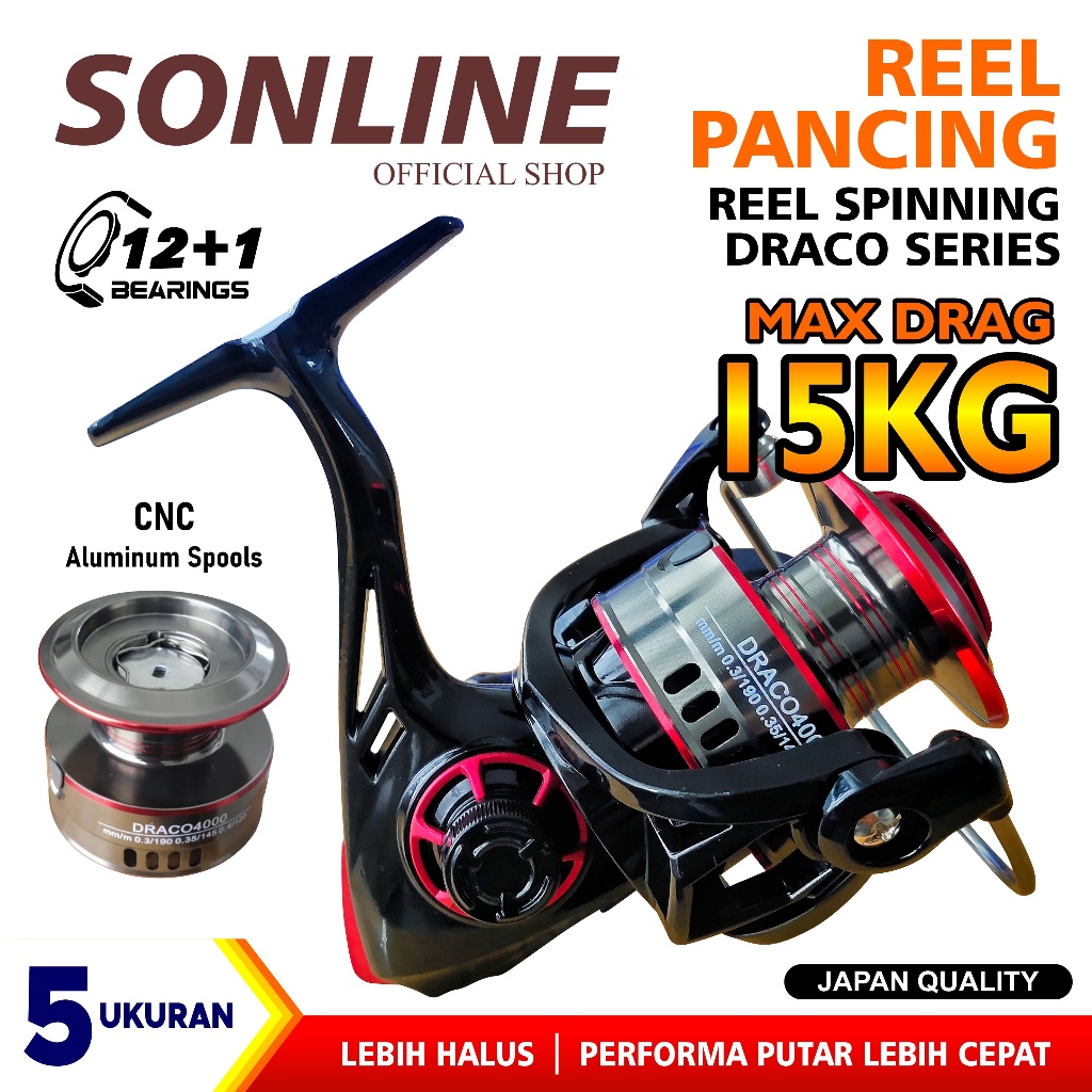Jual SONLINE Reel Pancing Draco Rell Rill Pancing Katrol Kerekan ...