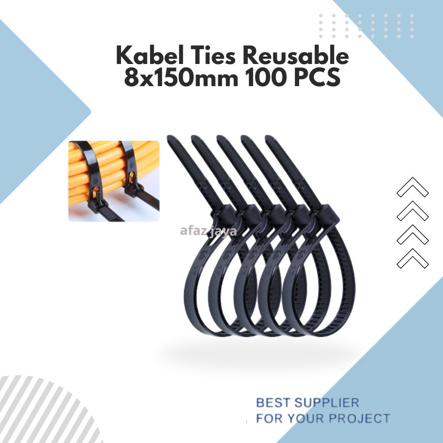Jual KABEL TIES HITAM 15MM ISI 100PCS CABLE TIE TIS REUSABLE PENGIKAT ...