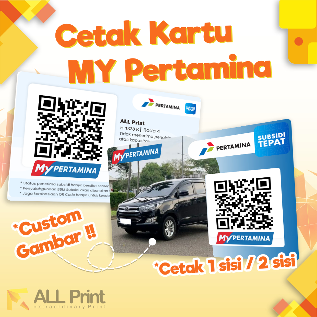 Jual CETAK KARTU MY PERTAMINA Bahan PVC | 2 Sisi Bolak-Balik Kartu Subsidi Tepat. | Shopee Indonesia