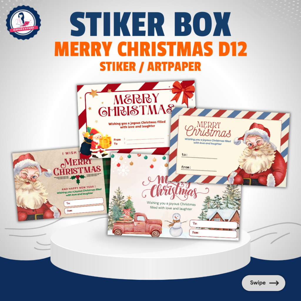 Jual Stiker Nasi Box Natal Merry Christmas / Request tema natal Kartu ...