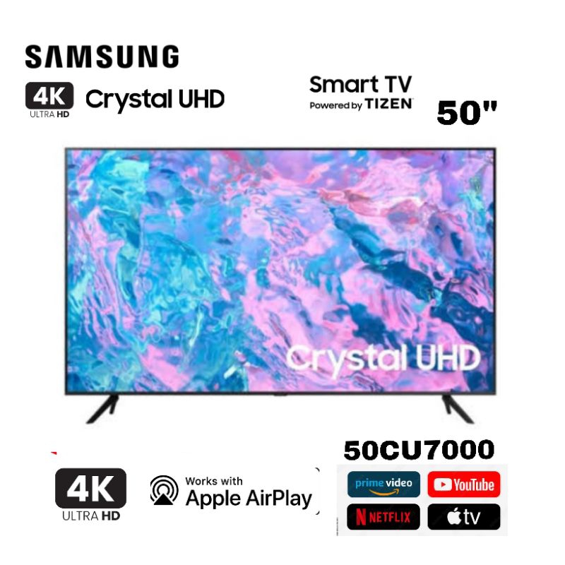 Jual SAMSUNG Crystal 4K UHD 50 Inch - Smart TV 50CU7000 TizenOS AIRPLAY HDR+ Dolby Audio ...