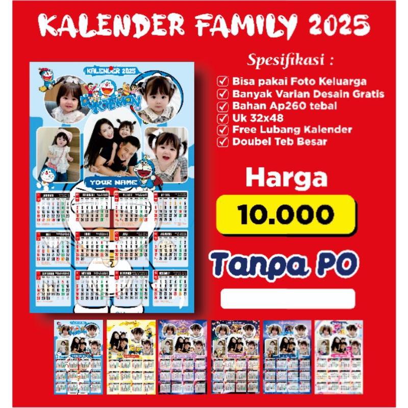 Jual KALENDER FAMILY 2025 CUSTOM GRATIS DESAIN | Shopee Indonesia