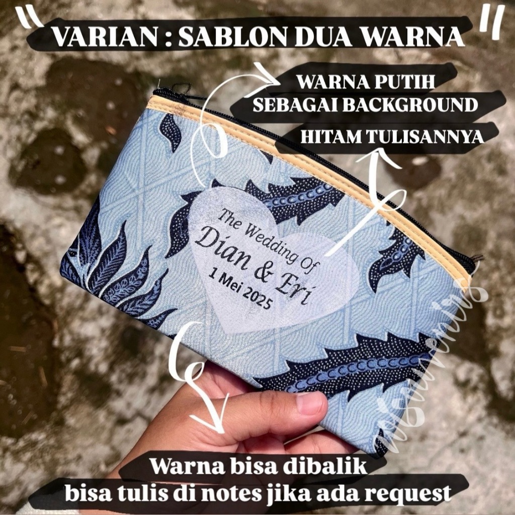 Jual TAMBAHAN SABLON UNTUK SOUVENIR DOMPET DAN POUCH | Shopee Indonesia