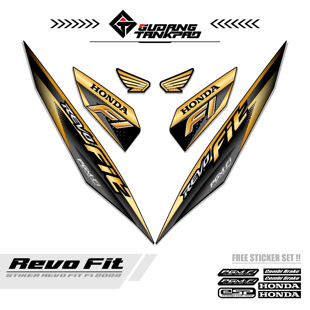 Jual STIKER STRIPING MOTOR REVO FIT FI 2022 / MTF 1 / STIKER POLET REVO ...