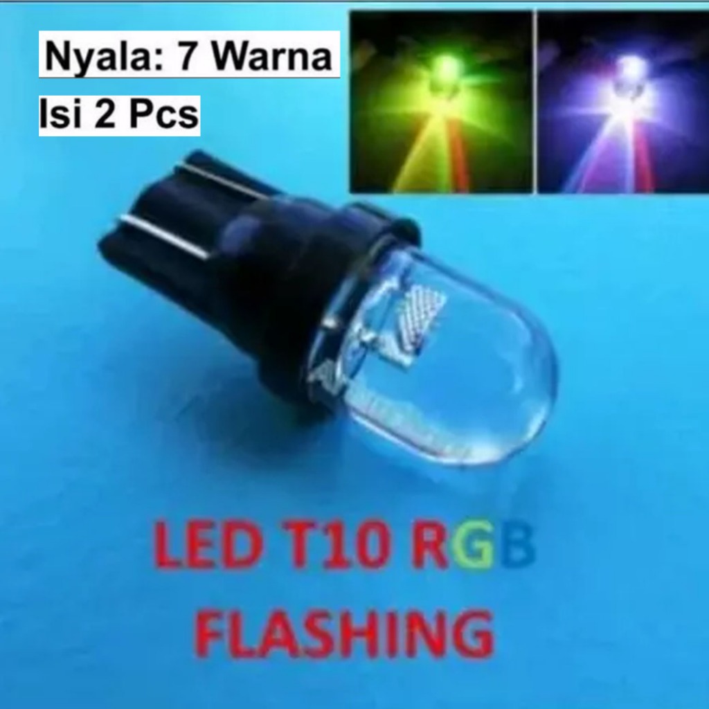 Jual Lampu Senja Sen 7 Warna T10 Warna Kedap Kedip Flash, RGB, Strobo, Lampu Kota, Led Rgb ...