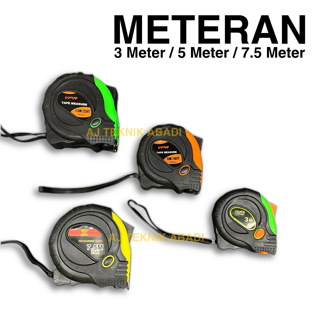 Jual Meteran 3m / 5m / 7.5m - Alat Pengukur Dimensi 3 / 5 / 7,5 meter | Shopee Indonesia