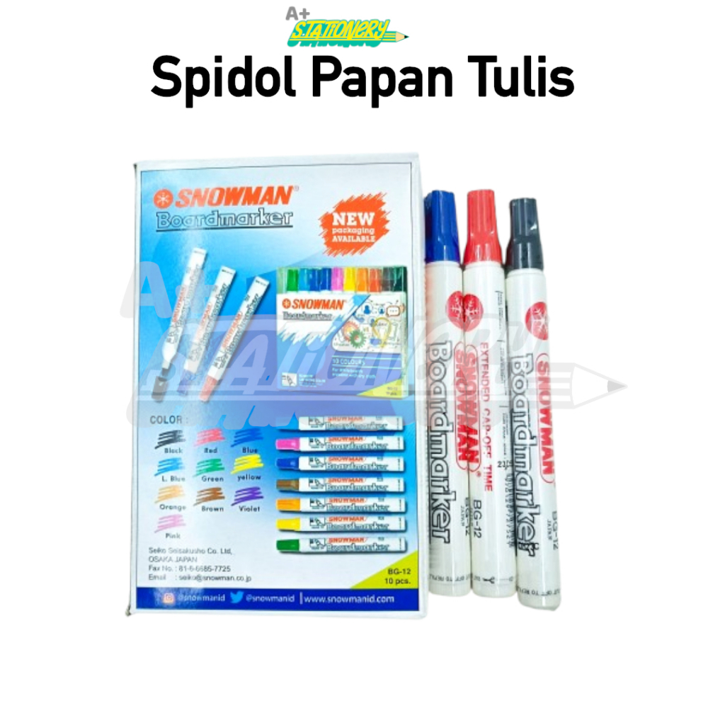 Jual [A+] Spidol Snowman Whiteboard Marker | Spidol Papan Tulis ORI BG ...