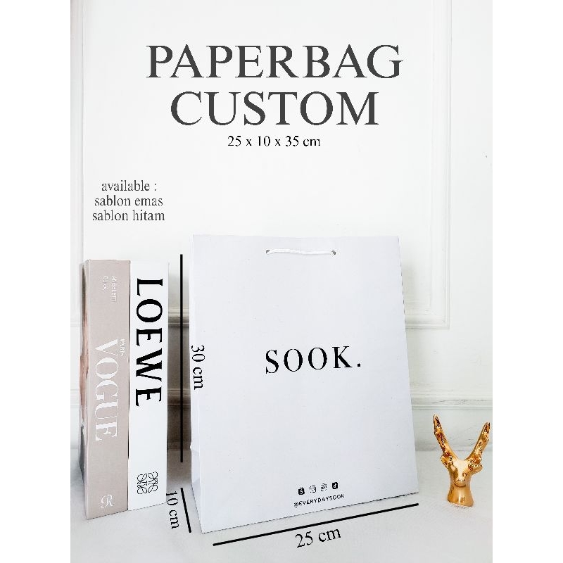 Jual TAS PAPERBAG CUSTOM / paper bag 25 x 10 x 30 cm / Paper bag murah ...