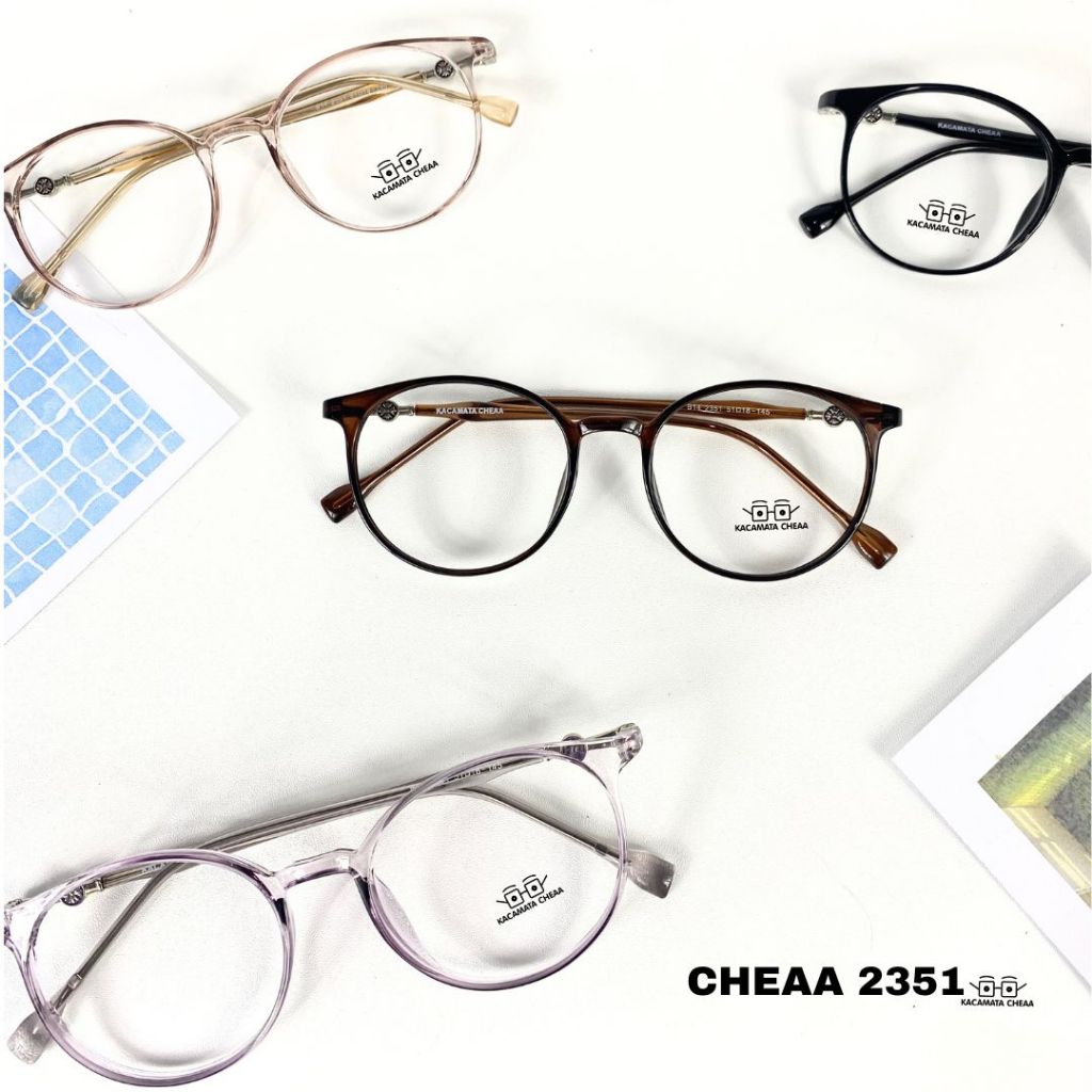 Jual KacamataCheaa Frame Bulat Plastik Terbaru CHEAA 2351 | Shopee ...