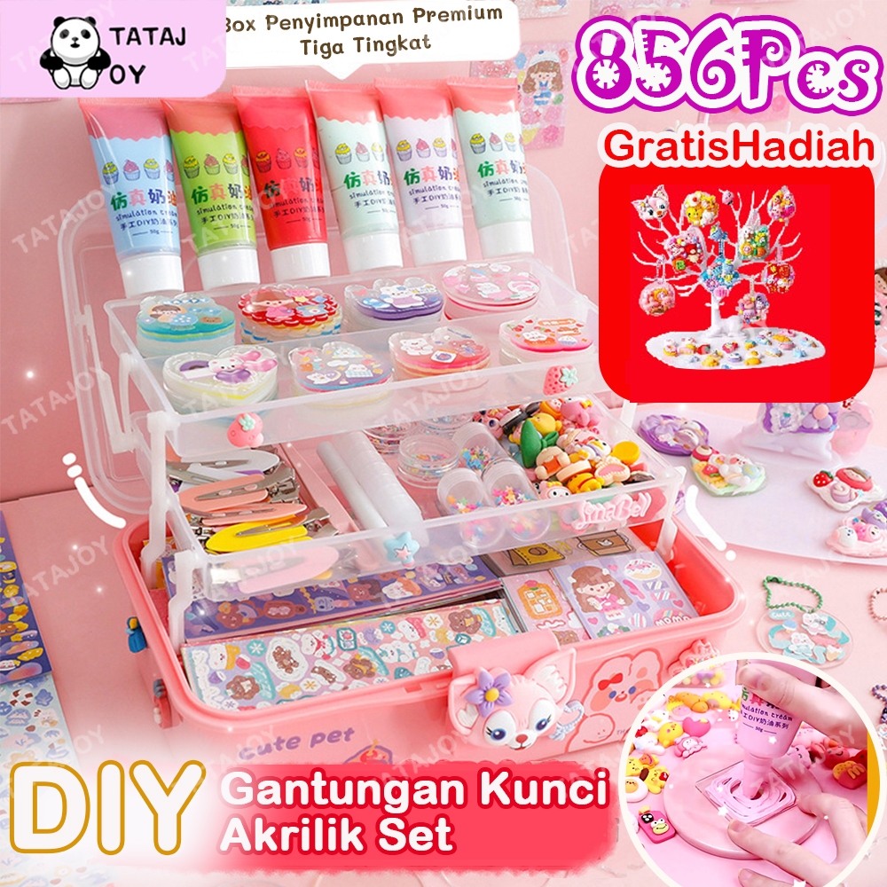 Jual Tatajoy 2000Pcs Guka Set DIY Keychain Set Deluxe DIY Deco Lem Krim ...