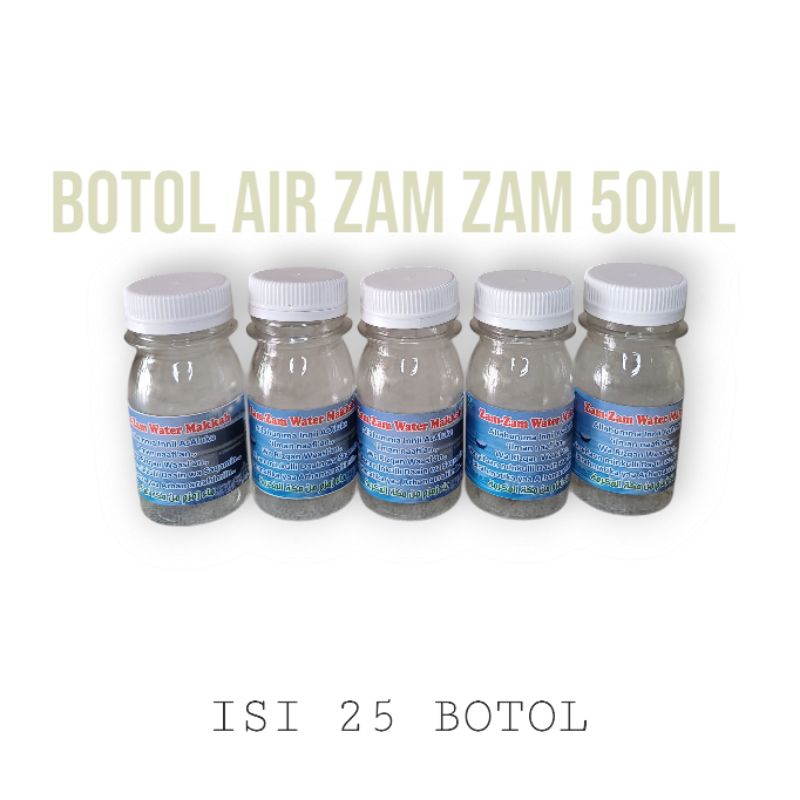 Jual botol air zam zam kosong 50ml isi 25botol dengan sticker asli ...