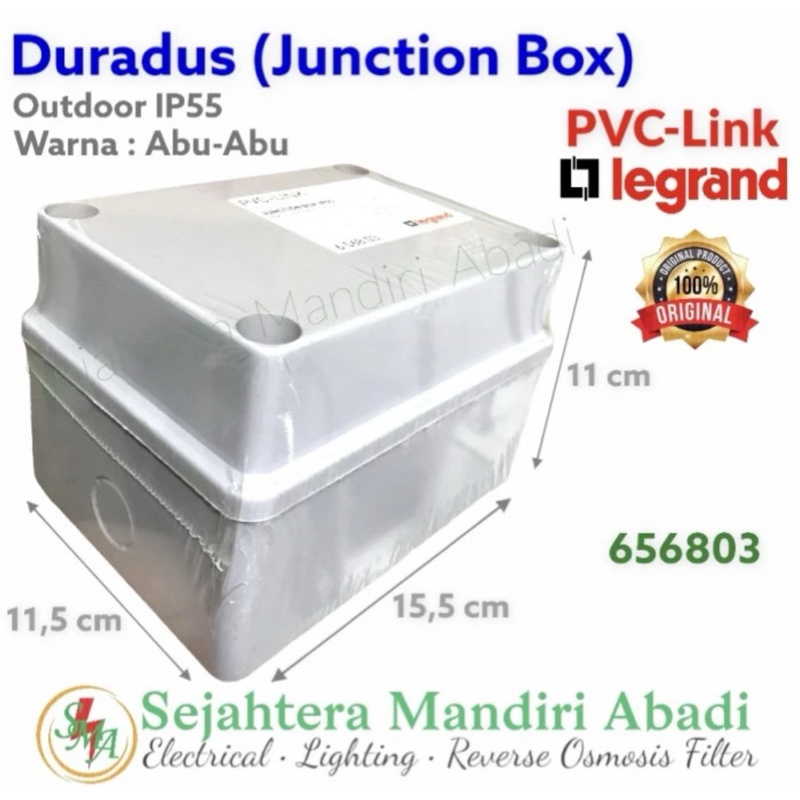 Jual Duradus Legrand 155x115x110 Abu-abu PVC Link Junction Box Outdoor ...