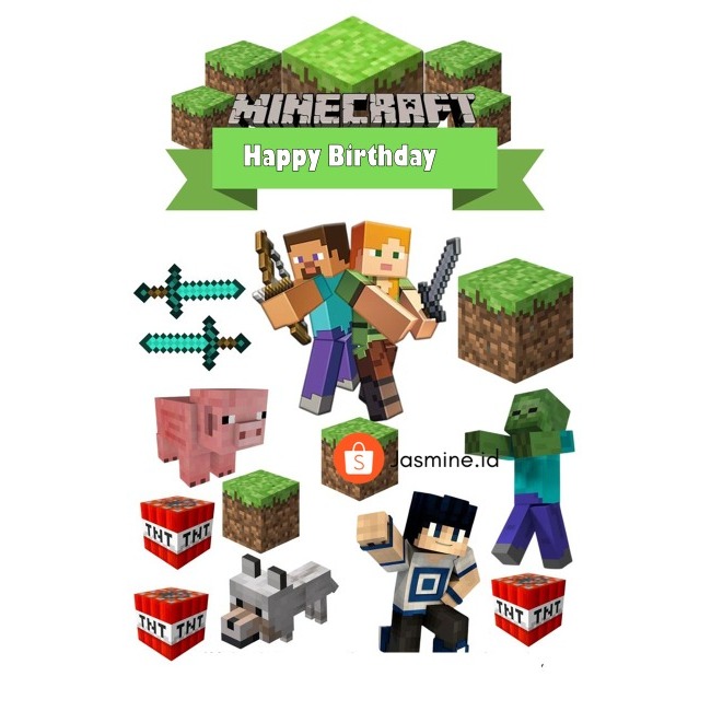 Jual Topper tema Minecraft custom | Shopee Indonesia
