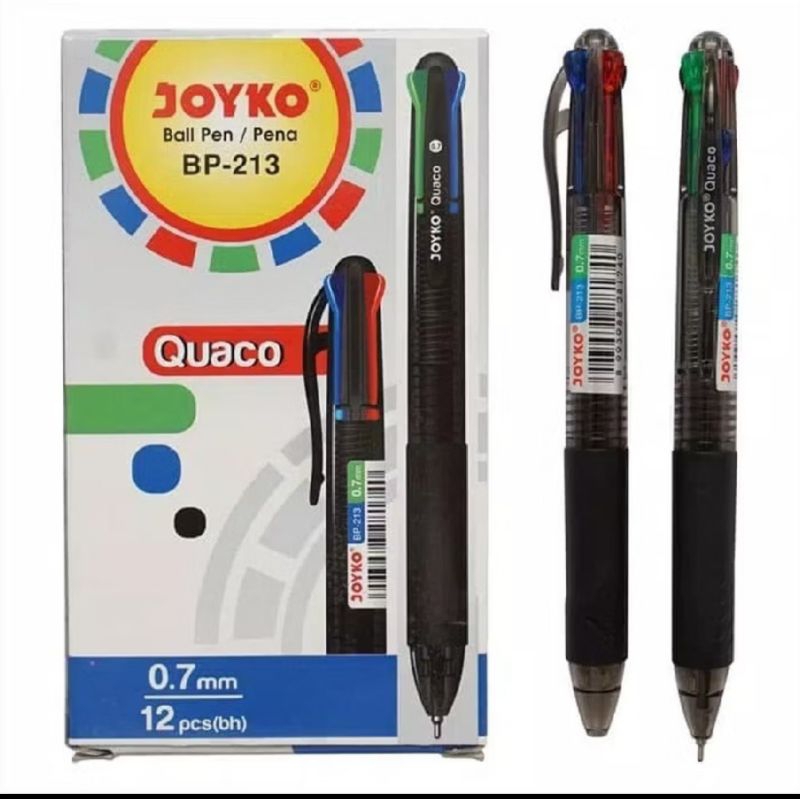 Jual Pulpen Joyko 4 warna Bp-213 Quaco ( 1pak/12pcs ) | Shopee Indonesia