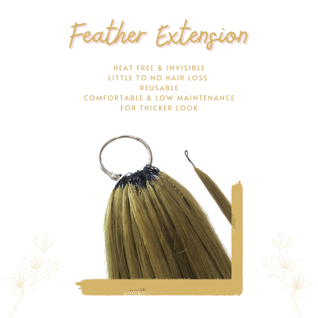 Jual Feather Hair Extension 100% Human Hair Rambut Asli - Beauty Crown ...