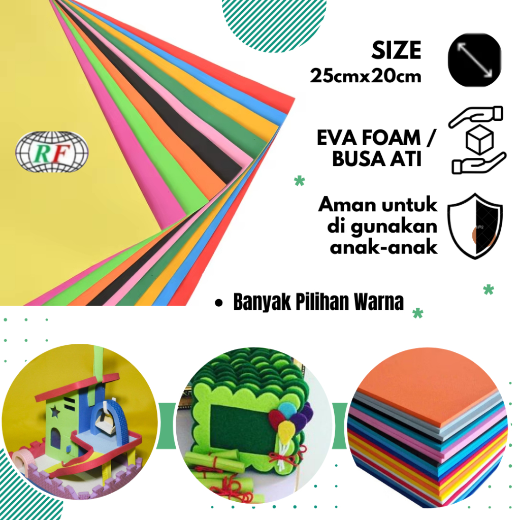 Jual Eva Spon Kerajinan Tangan Busa Ati Prakarya 25cmx20cm Eva Spon ...