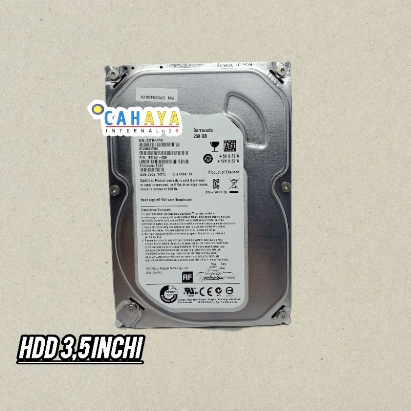 Jual HARDISK INTERNAL 3,5 INCHI 250GB SLIM/TIPIS KONDISI BARU DAN ...