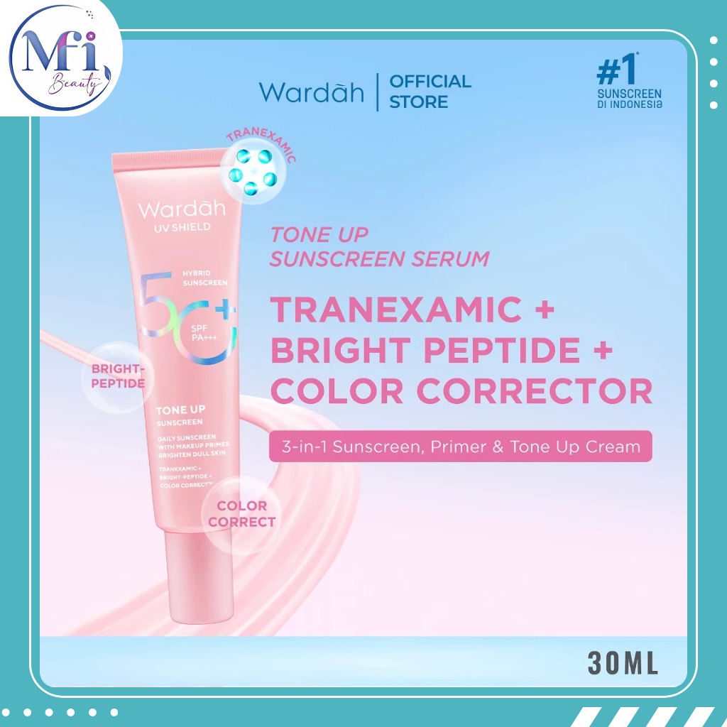 Jual MFI - Wardah UV Shield Tone Up Sunscreen SPF 50+ PA+++ | Netto 30 ...