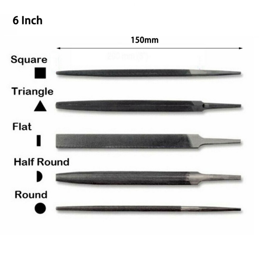 Jual KIKIR KAYU SQUARE TRIANGLE FLAT HALF ROUND FILES 6" 8" 10" 12 ...
