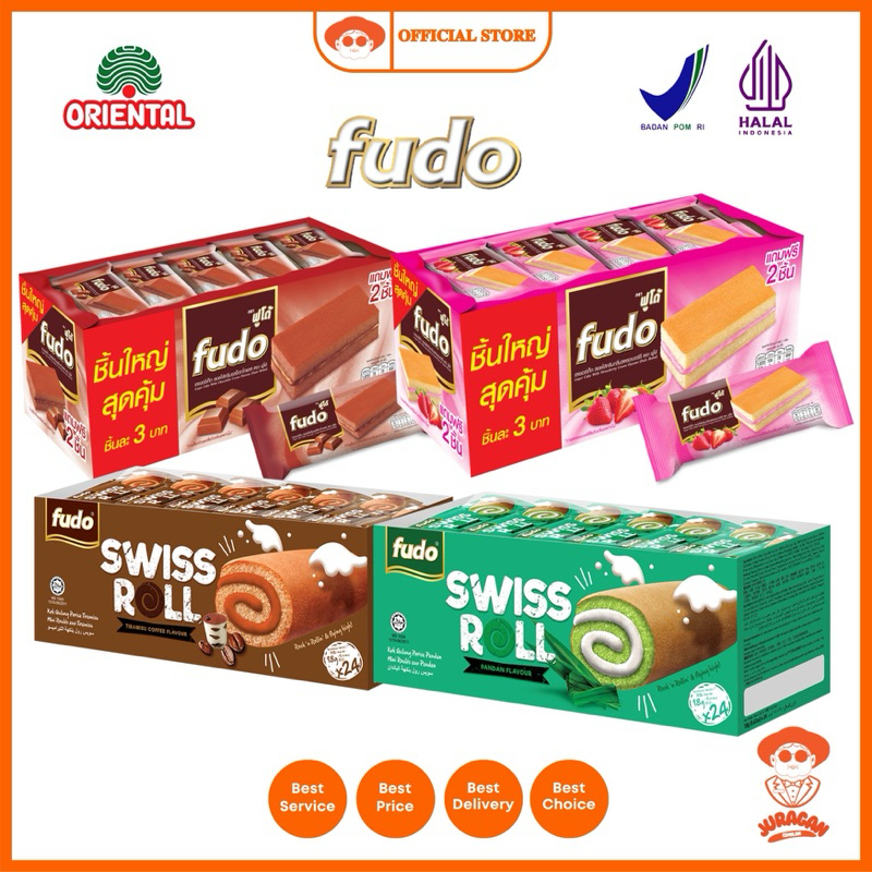 Jual Fudo Layer Cake With Cream Flavour Isi 24 Fudo Swiss Roll With ...