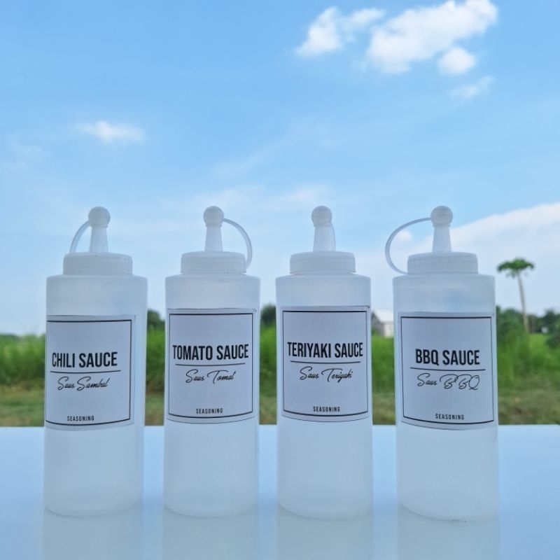 Jual Botol Saus Kecap Mayones Estetik dengan Tutup LID Bahan Plastik ...