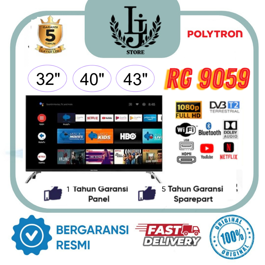 Jual TV LED Polytron 32RG9059/AG5959 /40RG9059/AG5959 / 43RG9059/AG5959 ...