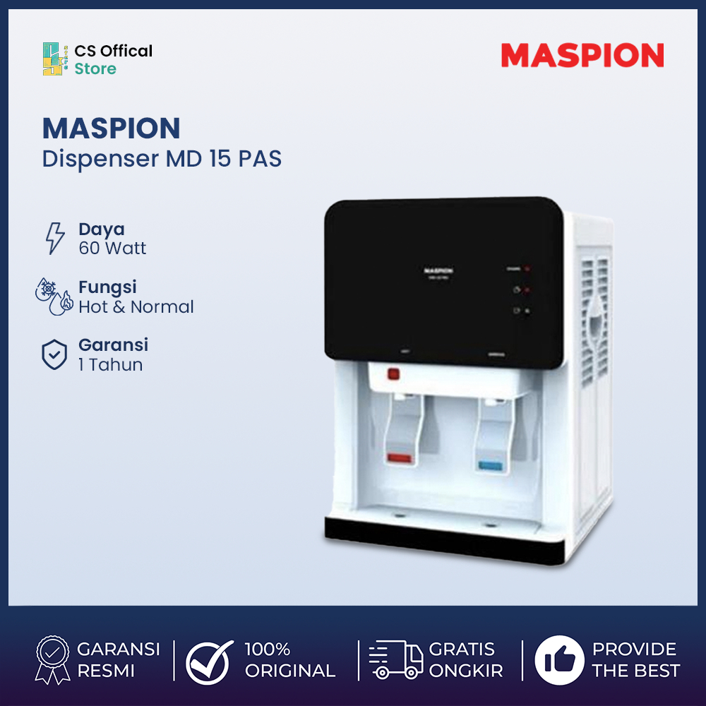 Jual MASPION Dispenser Portable MD 15 PAS Hot And Normal Water 320 Watt | Shopee Indonesia