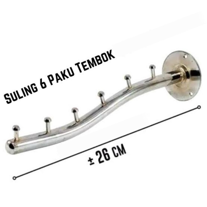 Jual Hanger Suling Tembok 6 Titik // Gantungan Suling Baju Dinding ...