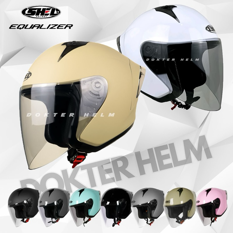 Jual Helem Helm Half Face SHEL EQUALIZER SOLID - Helm Half Face ...