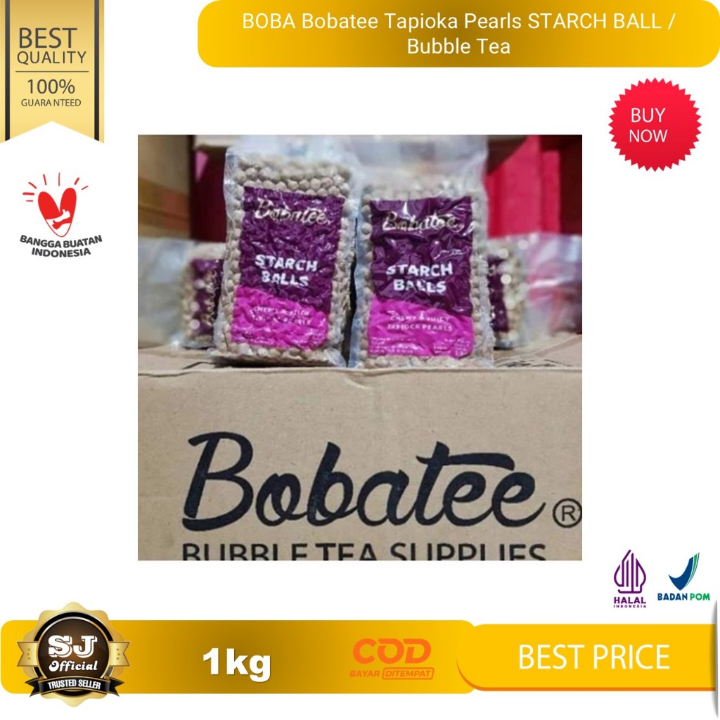 Jual BOBA Bobatee Tapioka Pearls STARCH BALL / Bubble Tea (Kemasan 1kg ...